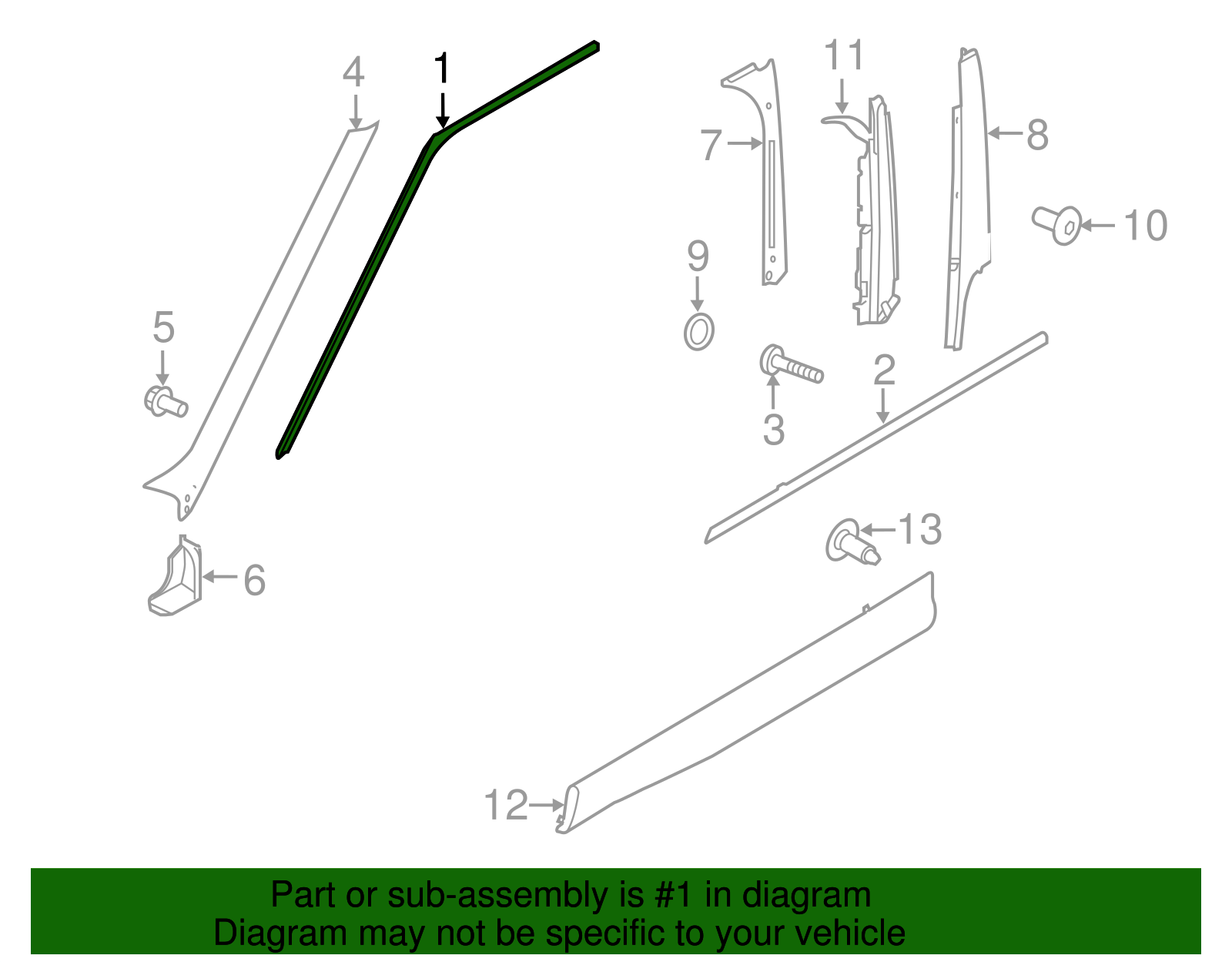 LR+Range+Rover+Sport+L494+Front+Left+Door+Reveal+Molding+LR043749+OEM ...