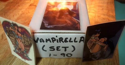 Vampirella Premium Topps 1995 Complete Set + 2 Horror Glow Inserts Rare ...