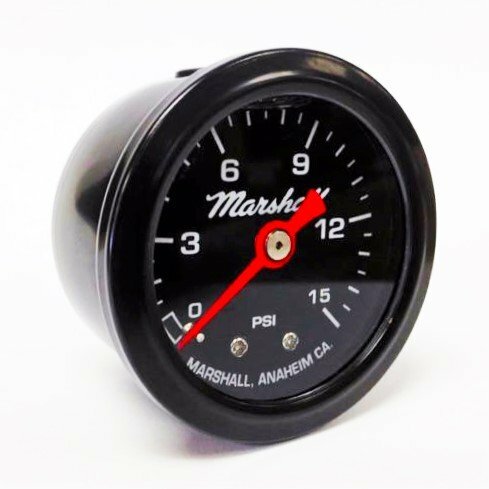Marshall Instruments LBB00015 Liquid Filled Fuel Pressure Gauge Black ...