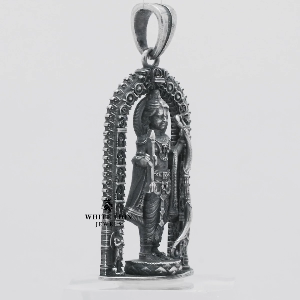 Lord Shree Rama Supreme God Vishnu Hinduism Pendant 925 Sterling Silver ...