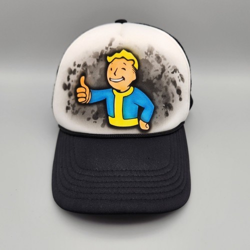 Fallout Vault Boy Hat Cap Snapback Trucker Mesh Back Mascot Thumbs Up Adjustable | eBay