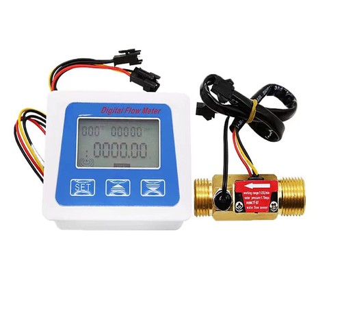 Totalizer and Flow Rate Meter with Digital LCD Display G1/2 Hall Effect Liquid W | eBay