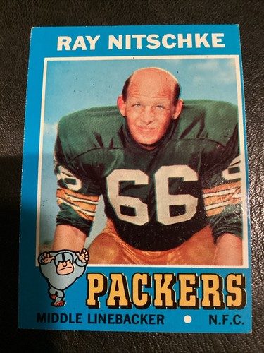 Vintage 1971 TOPPS TCG Football Trading Card #133 RAY NITSCHKE Green ...