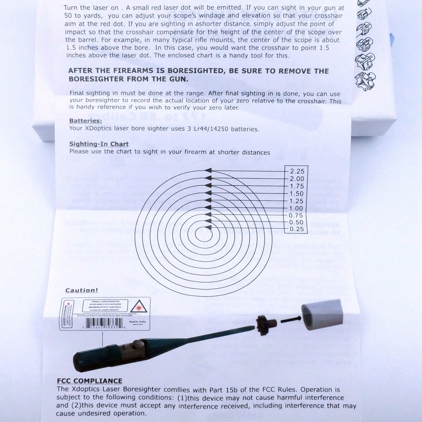 Tactical .177 to .50 Caliber Rifle Zero Laser Bore Sighter kit Bore ...