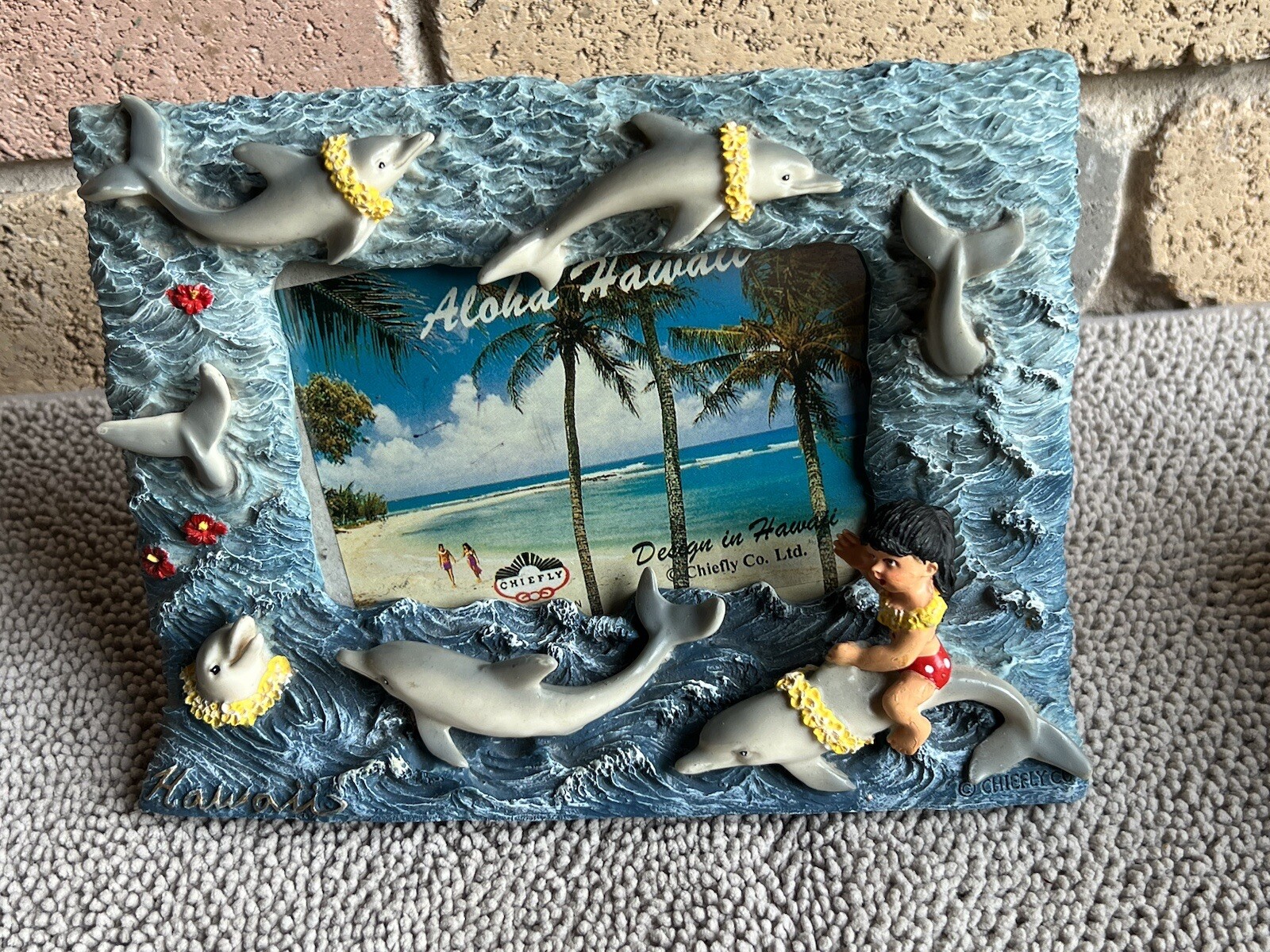 Chiefly Co. Aloha Hawaii Picture Frame Animals On Whale Multicolors ...