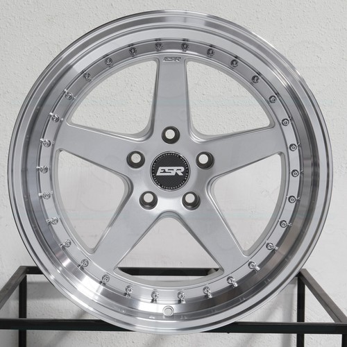 4-New 18" ESR CS05 CS5 Wheels 18x10.5 5x114.3 22 Hyper Silver Rims 73.1 ...