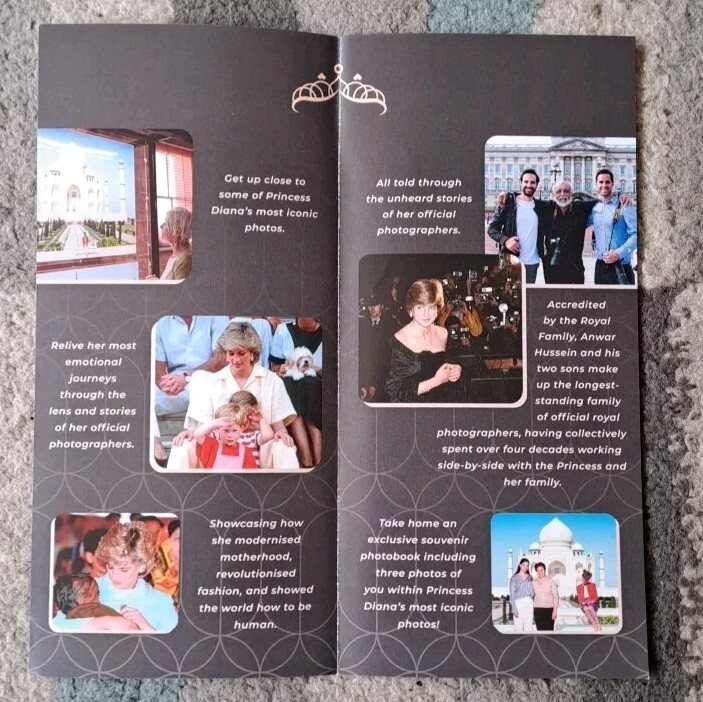 Princess Diana Accredited Access Exhibition fold out flyer London 2024 ...