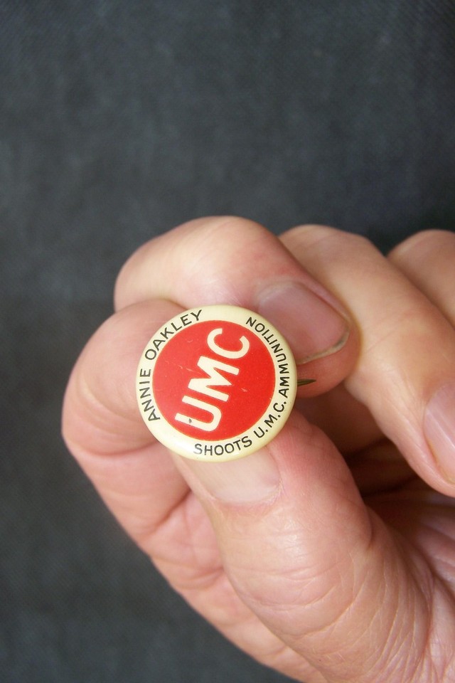 ANNIE OAKLEY UMC SHOOT UMC AMMUNITION SHOT SHELL BOX PINBACK UNION ...