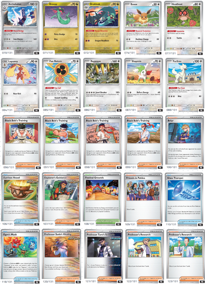 Pokémon TCG Prismatic Evolutions - Complete Base Set C/UC/Rare Holo ...