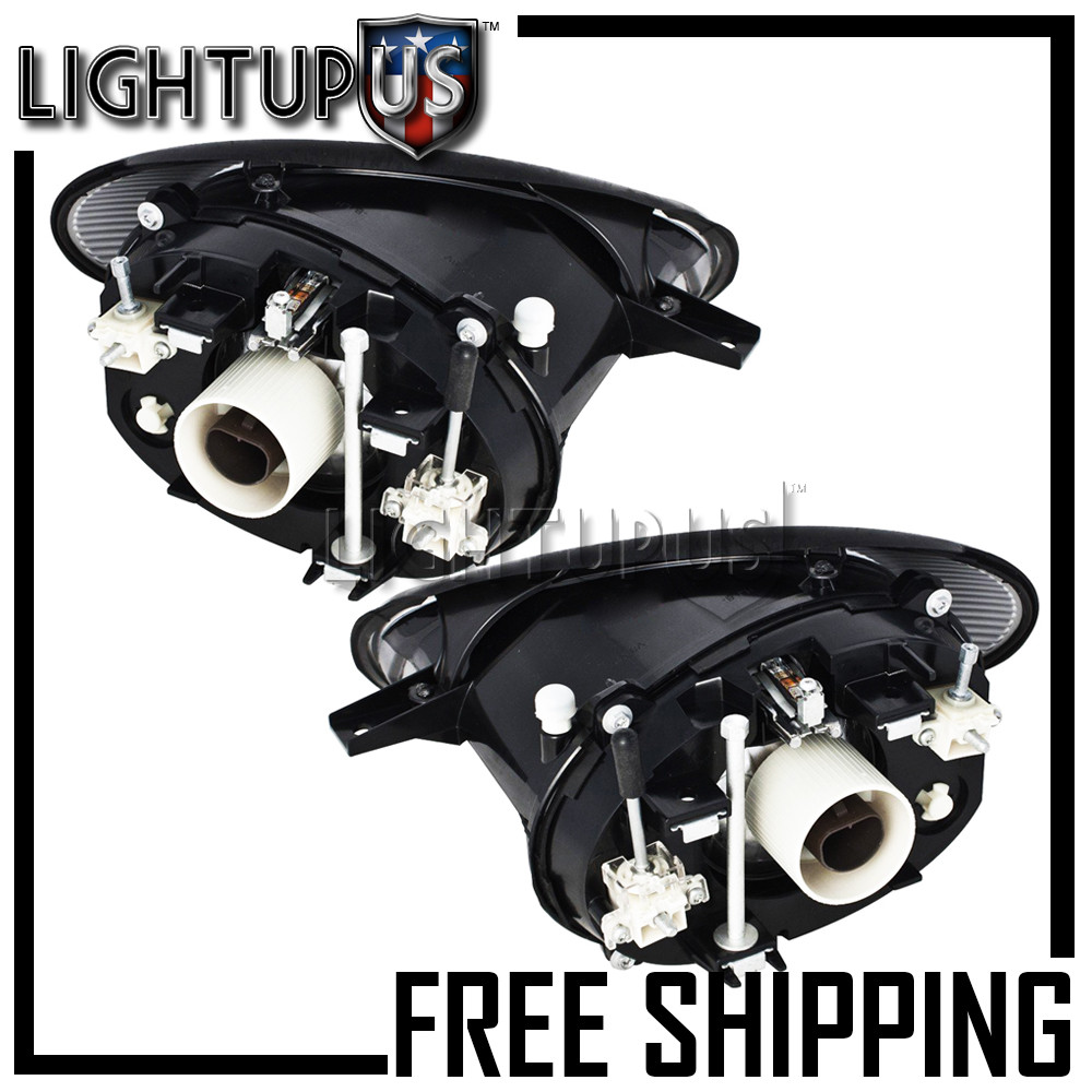 Left Right Sides Pair Black Reflector Headlights for 1998-1999 FORD ...