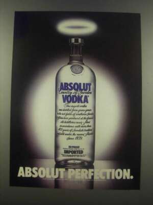 1985 Absolut Vodka Ad - Absolut Perfection | eBay