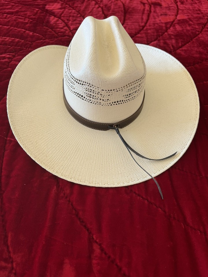 Larry Mahan 20X White Straw Cowboy Hat Size 7 | eBay