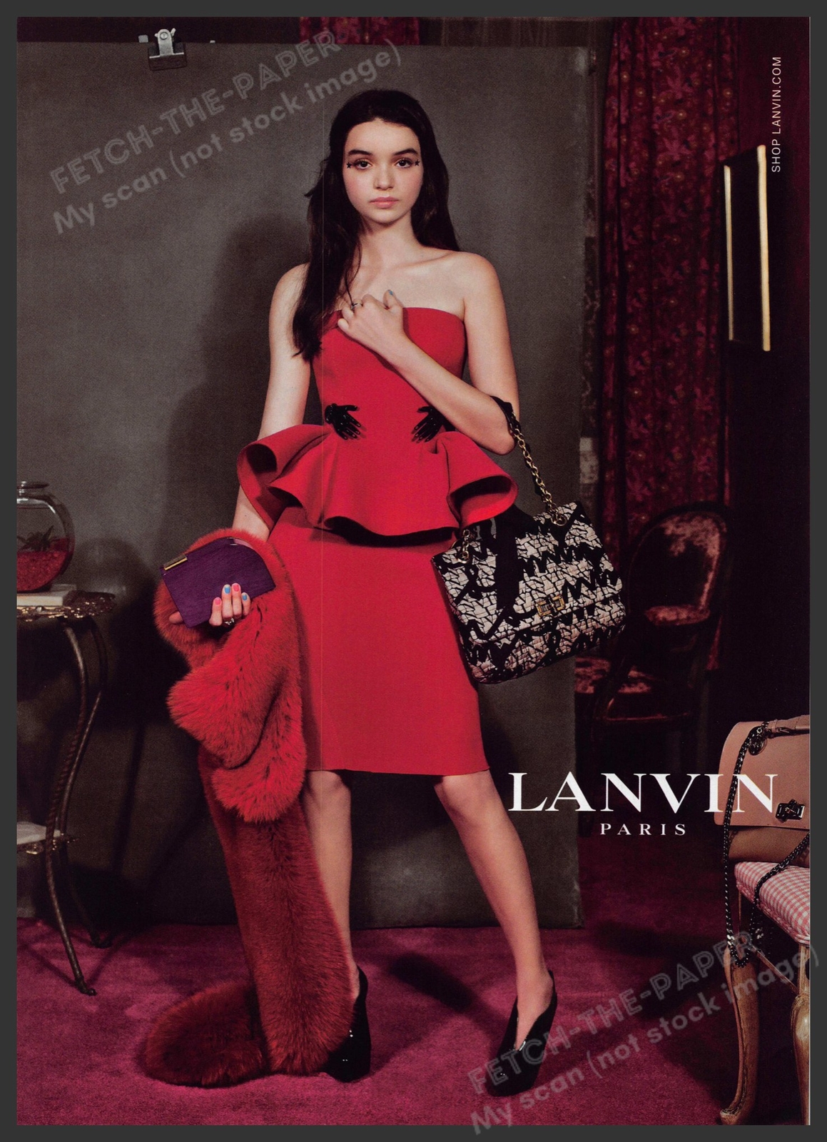 Lanvin Paris 2010s Print Advertisement 2012 Legs Red Dress | eBay