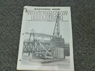 Manitowoc 4000W Ringer Crane Attachment Specifications & Lifting ...
