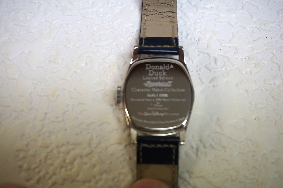 DONALD DUCK WATCH Disney Ingersoll 1947 Series 2000’s Reissue LE #1575/ ...