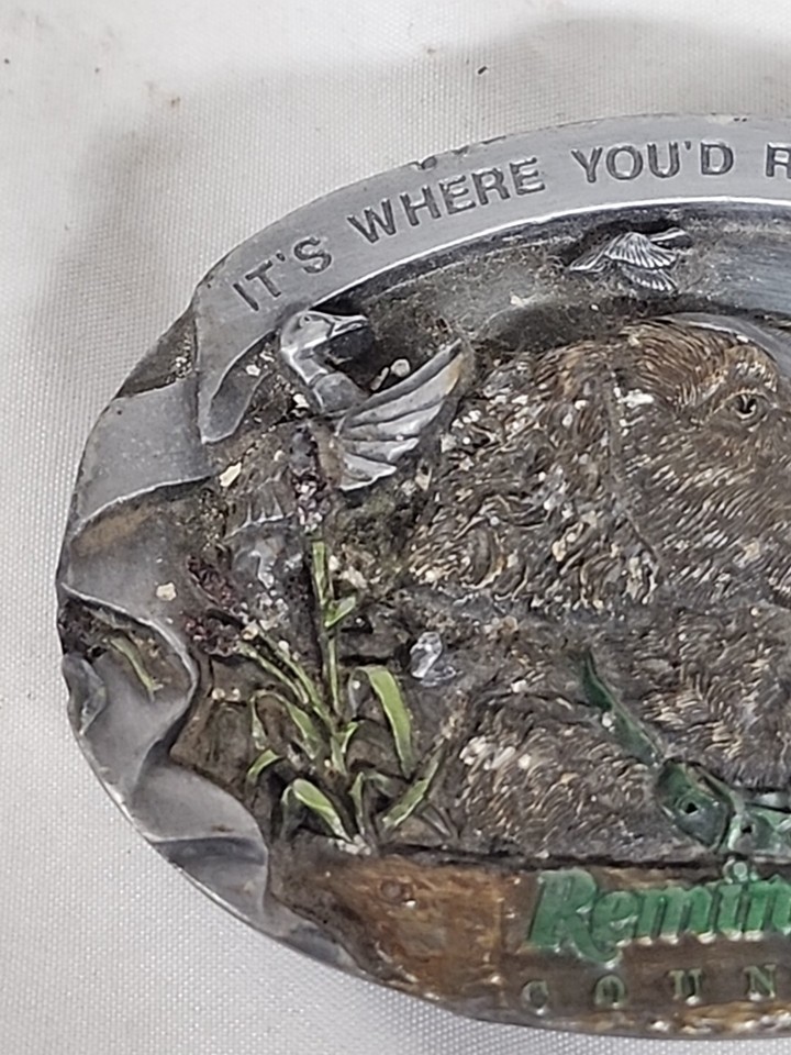 Vintage 1970s Remington COUNTRY Pewter Buckle - “IT'S WHERE YOU'D ...
