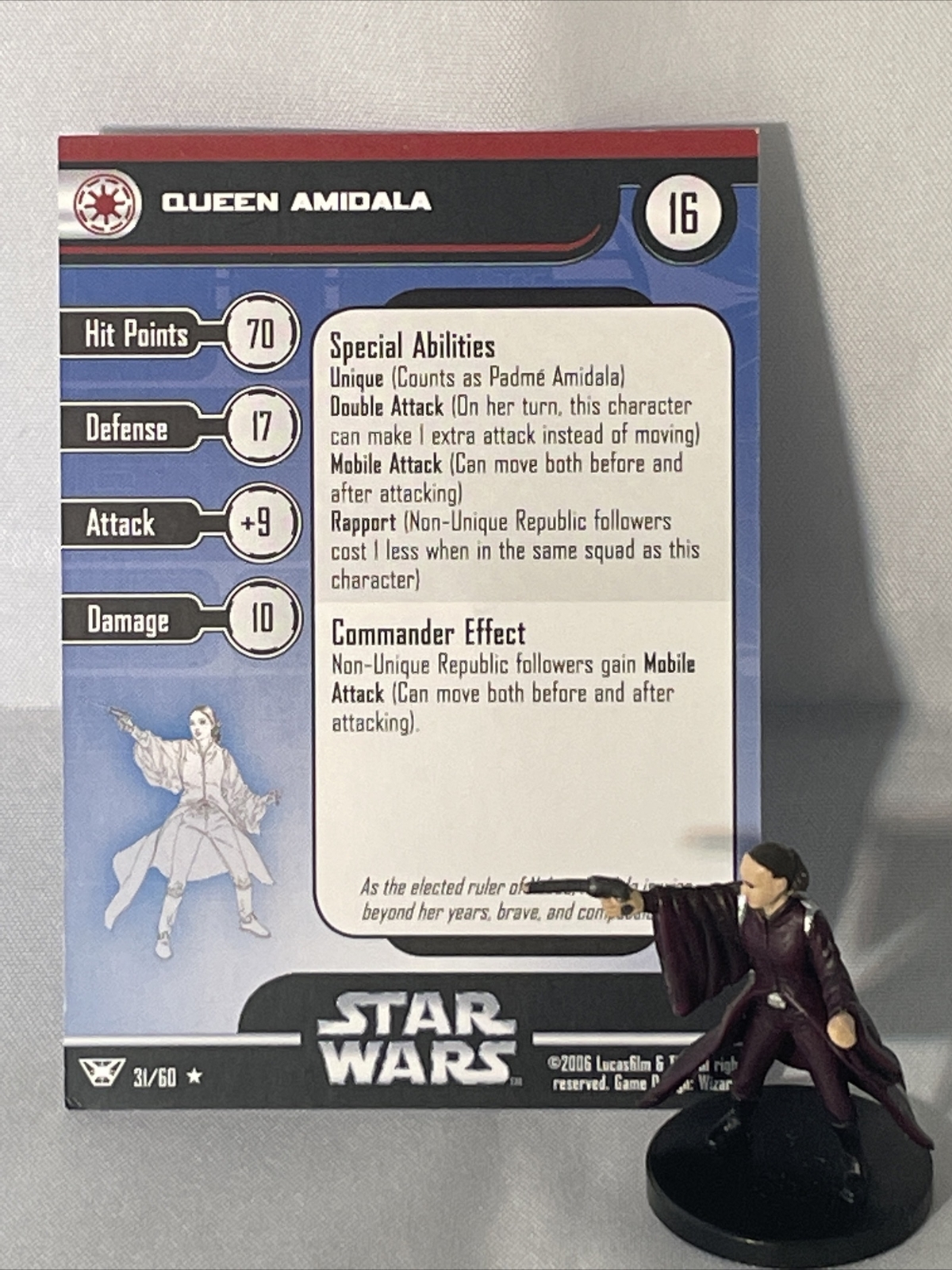 Star Wars Miniatures Queen Amidala #31 with card | eBay