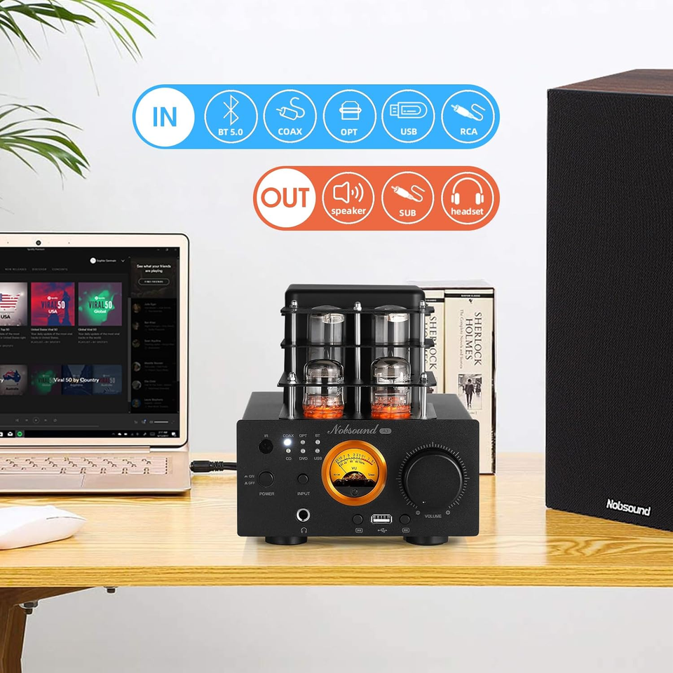 A3 Hi-Fi Vacuum Tube Amp 2 Channel Bluetooth Amplifier Receiver for ...
