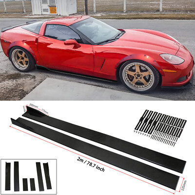 78.7''Side Skirt Splitter Rocker Panel Extension For Chevrolet Corvette ...