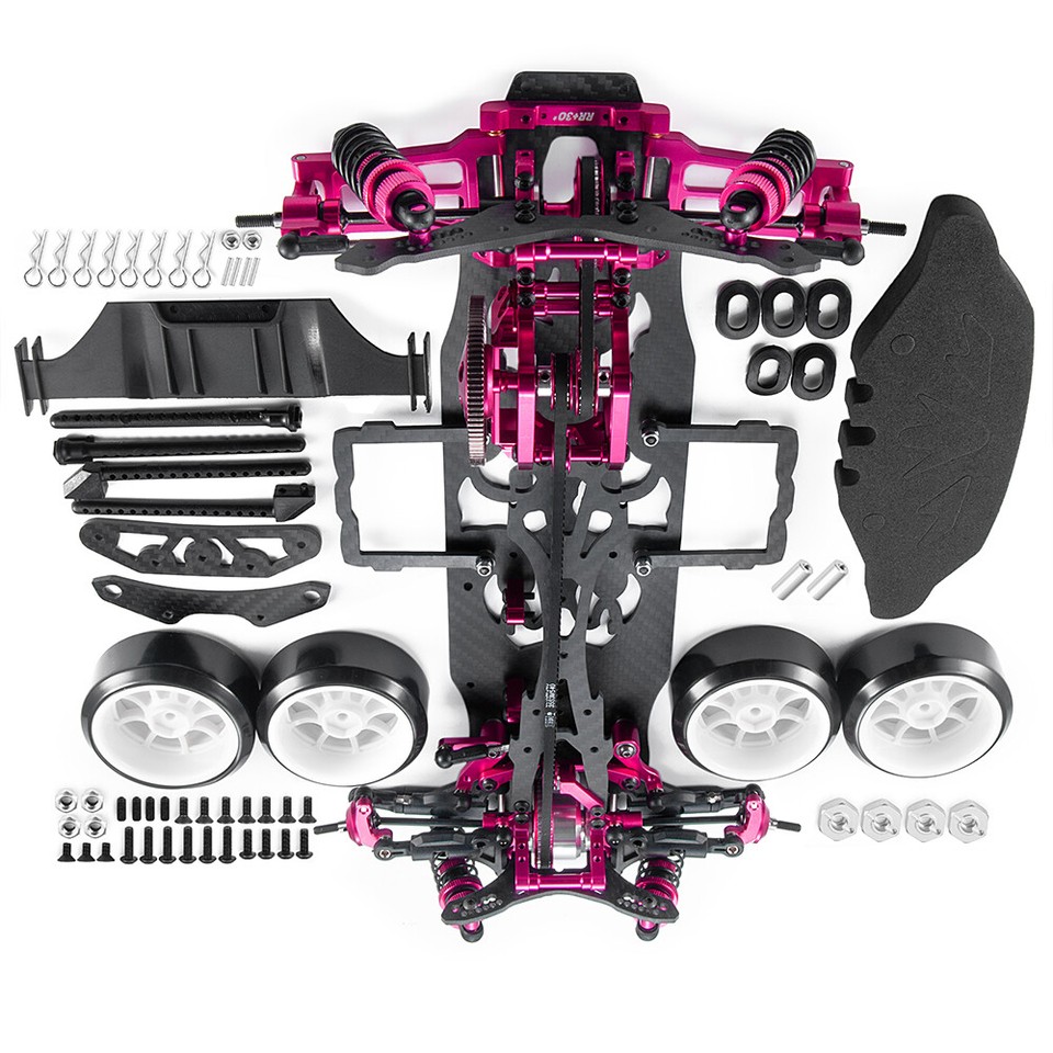 Alloy & Carbon 1:10 RC Drift Car EP w/ 4 Wheels For Sakura D4 AWD 4WD ...