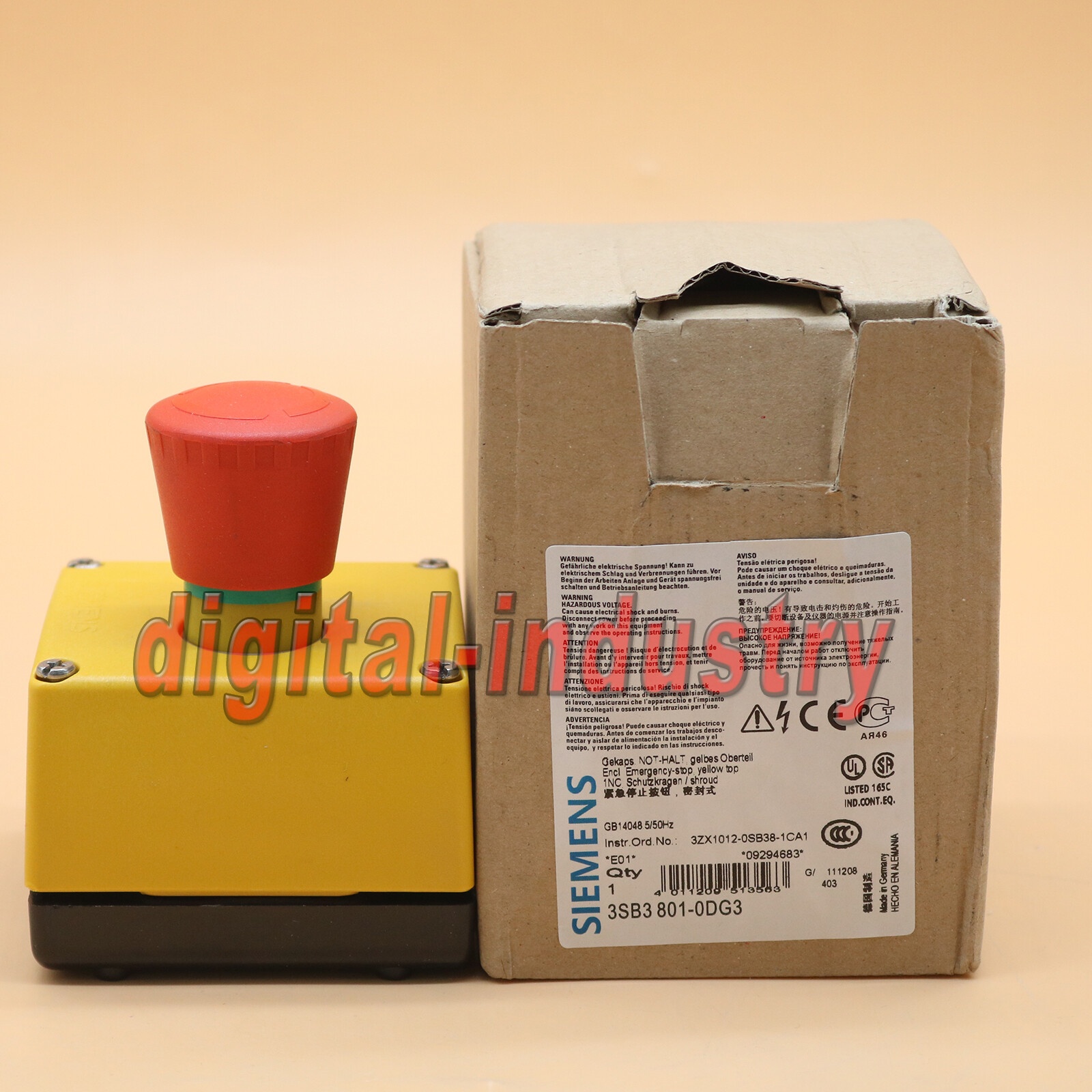 New IN BOX Siemens Emergency Stop Button Switch 3SB3801-0DG3 1 year ...