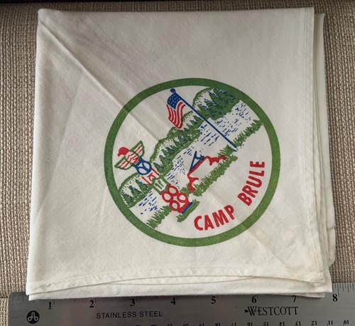 Vintage CAMP BRULE Boy Scouts of America NECKERCHIEF BSA Uniform Badge ...