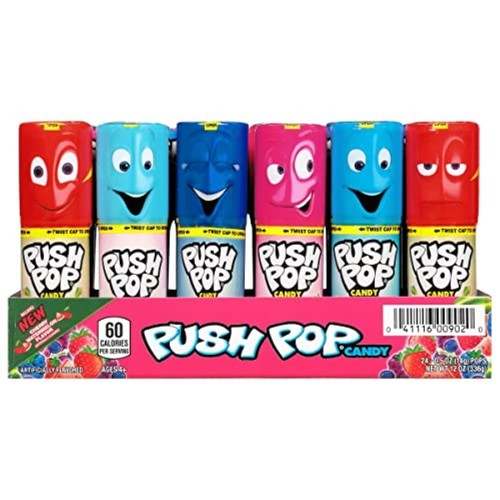 Push Pop Holiday Candy Lollipops - 24 Ct Candy Variety Pack in Assorted ...