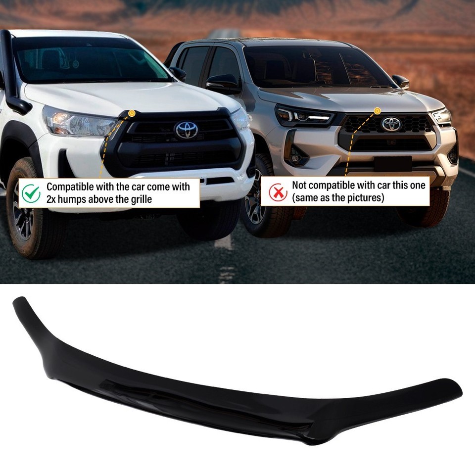 For Toyota Hilux 2021-2025 Invincible Dark Black Bonnet Protector Stone ...