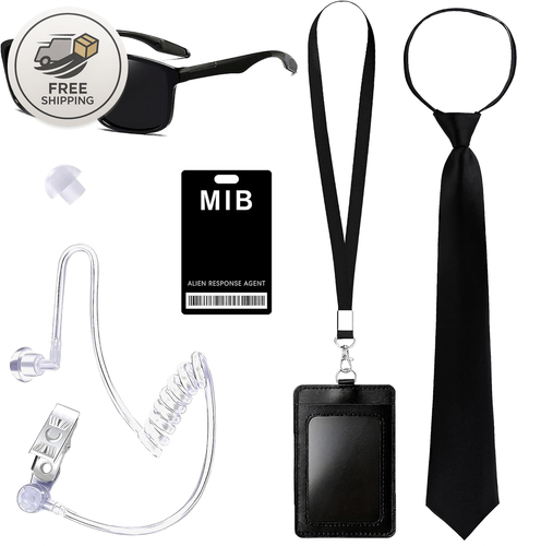 6PCS MIB Agent Costume Accessories, Secret Service Costume Set Spy ...
