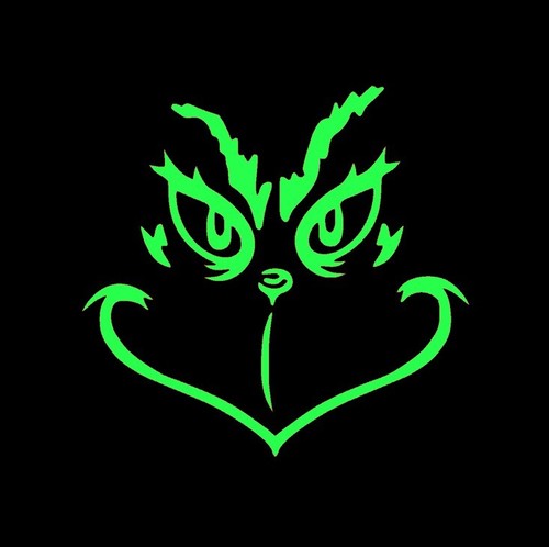 GRINCH face vinyl sticker logo character christmas funny emblem holiday ...