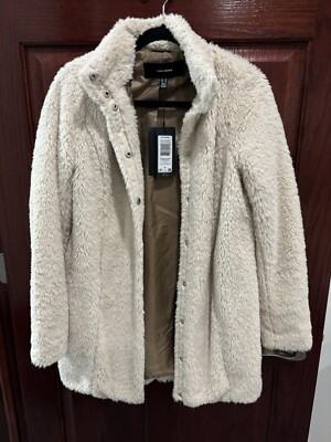 Vero Moda Stunning Ivory Faux Fur Mid Length Jacket Size XS | eBay
