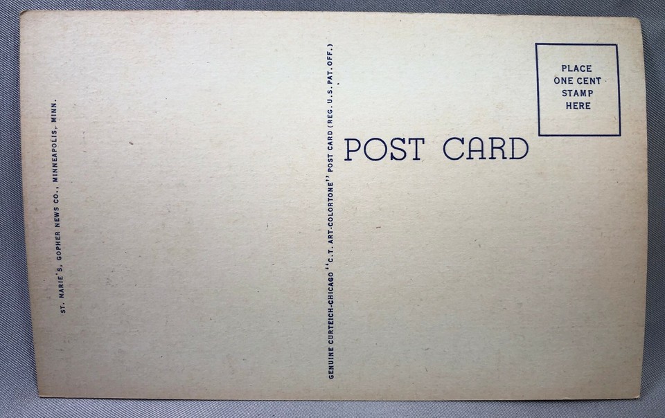 1940 MINNESOTA Land of SKY BLUE WATER State Postcard Original Vintage ...