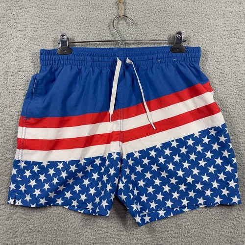 Chubbies Swim Trunks Men's Large 6" Inseam Red White Blue Flag Stars ...