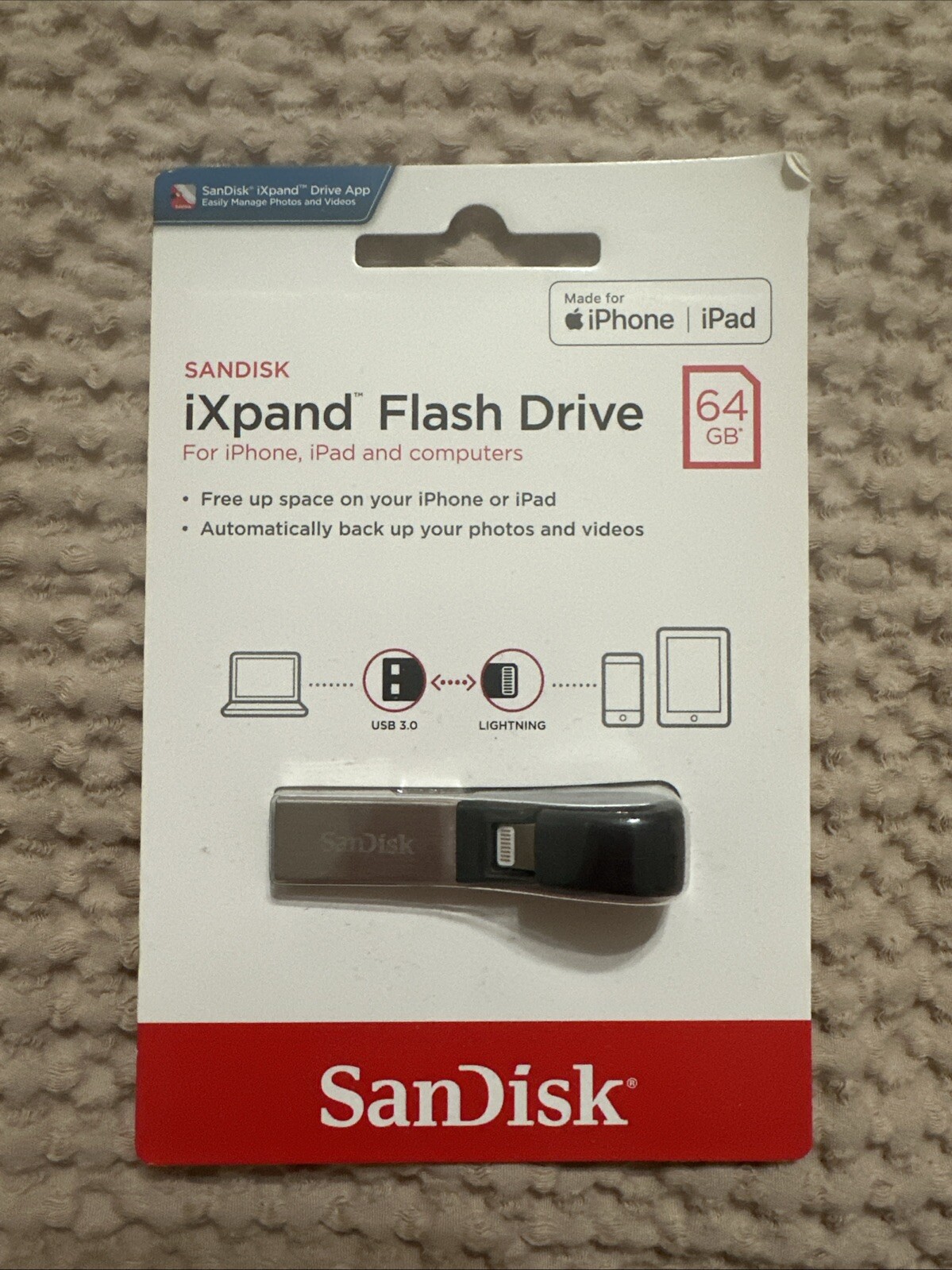 SanDisk iXpand Flash Drive Go for iPhone & iPad, 64GB | eBay