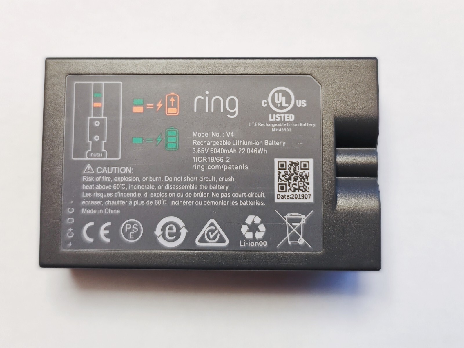 Genuine Ring Doorbell Battery for Ring Video Doorbell 2/3/Plus/Stick Up ...