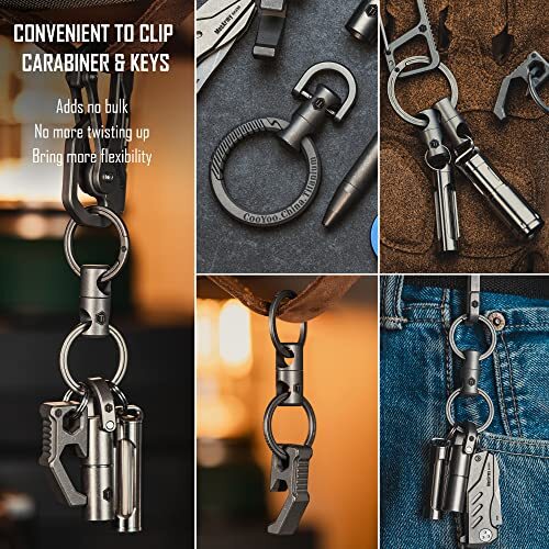 Ka15 Doubleend Swivel Keychain Key Ring Connector Titanium Rotatable ...