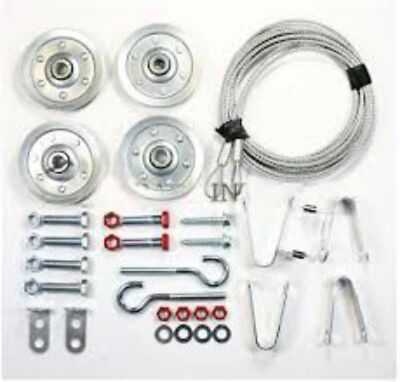 Garage Door Extension Spring Safety Cable Containment Kit with Pulleys ...