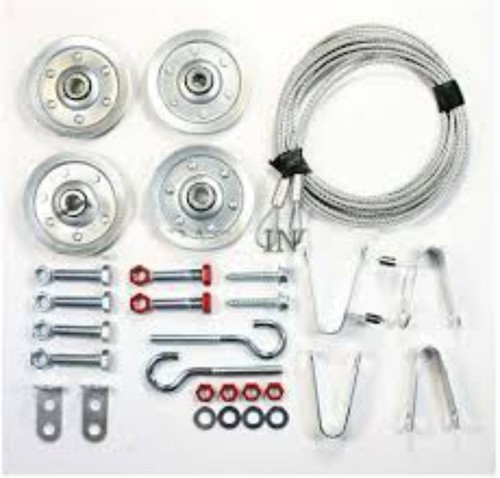 Garage Door Extension Spring Safety Cable Containment Kit with Pulleys ...
