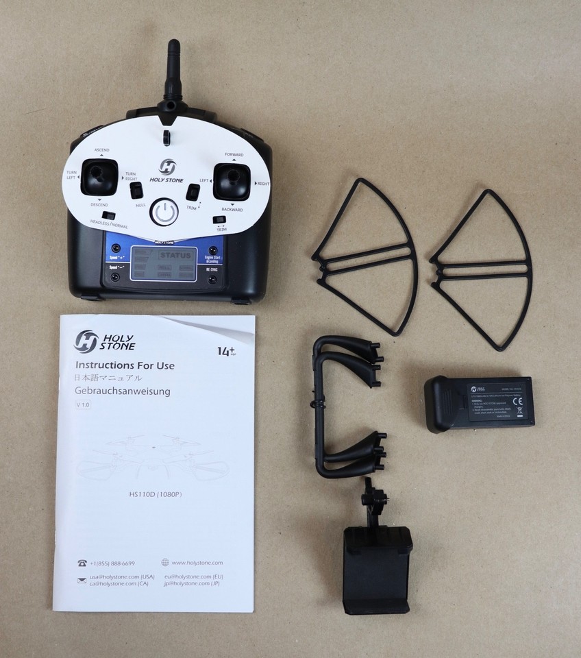 Holy Stone HS110D Drone Remote Controller, Battery, Landing Gear, Spare ...
