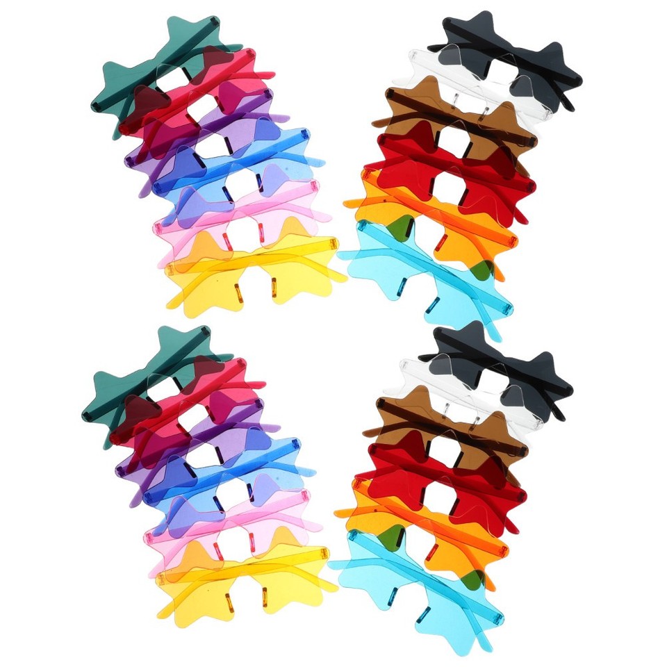 24pcs 4th of July Star Shaped Sunglasses | American Rimless Sunglasses ...