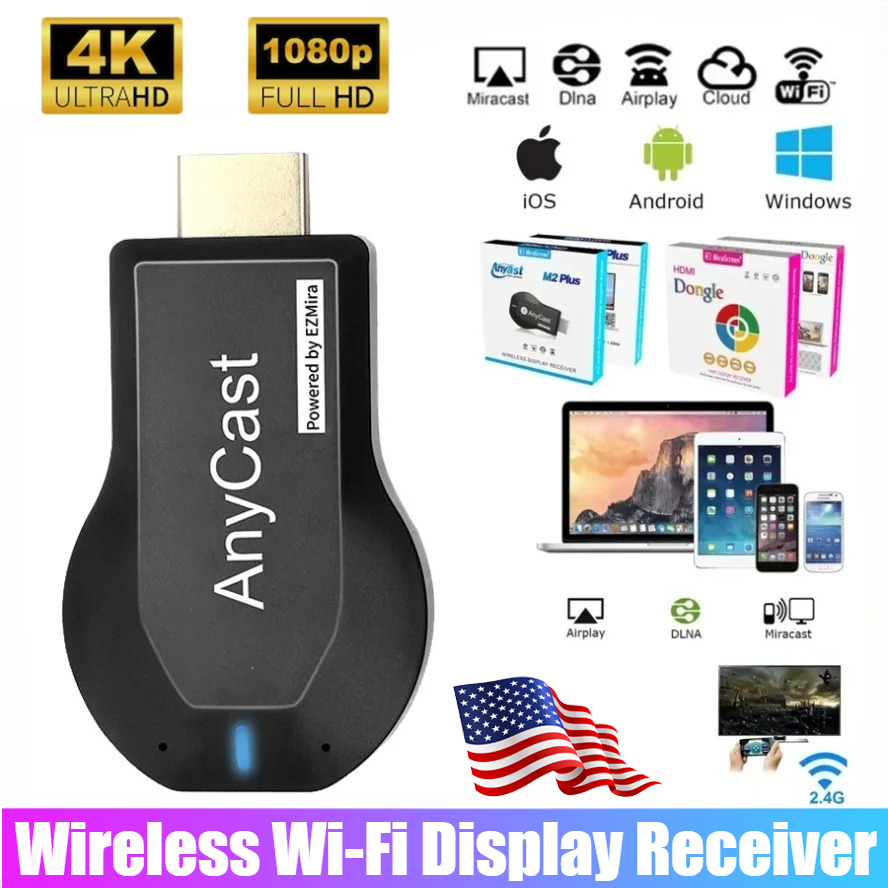 4K WiFi HDMI Anycast Miracast Airplay TV Wireless Display DLNA Dongle ...