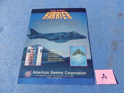 1990 American Sammy TASK FORCE HARRIER video game advertising flyer | eBay