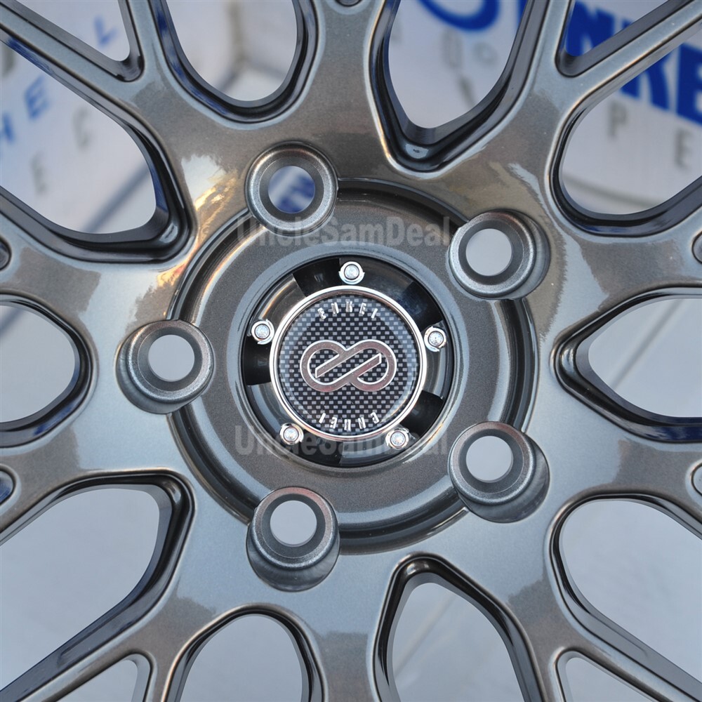17x7 5x100 45 OFFSET ENKEI EKM3 GUNMETAL MESH SPOKES SPORT WHEELS SET ...