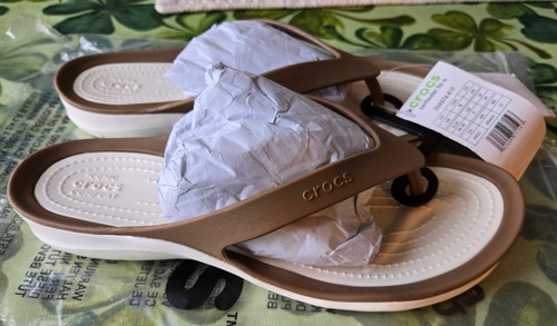 CROCS Brown Swiftwater Sandals Slip On Rubber Casual Outdoor size W8 | eBay