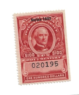 U S Stamps revenues red documentary Scott R583 one hundred dollars ...