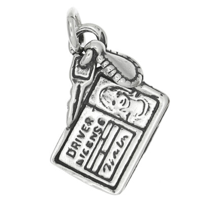 Sterling Silver Female Driver's License with Key Charm or Pendant | eBay