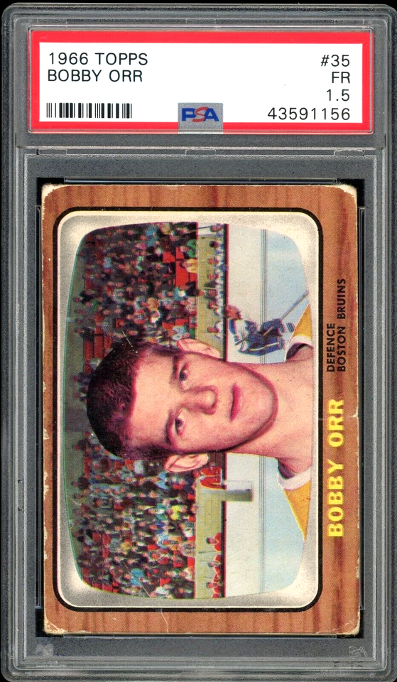 1966-1967 Topps Bobby Orr Rookie Bruins Card #35 RC - Certified PSA 1.5 ...