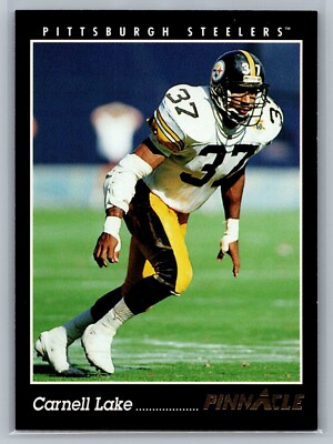 1993 PINNACLE CARD # 107 Carnell Lake - Pittsburgh Steelers | eBay
