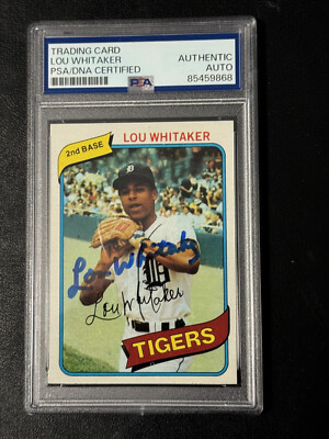 Lou Whitaker Detroit Tigers 1980 Topps autograph signed baseball card ...