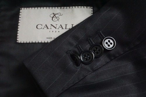 Canali 1934 Current Label Black Pinstriped 100% Wool 2 Pc Suit Jacket ...